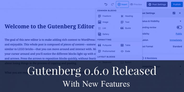 Gutenberg 0.6.0 Released With New Features - DevotePress