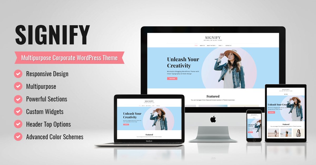 Signify – A Responsive Multipurpose Corporate WordPress Theme