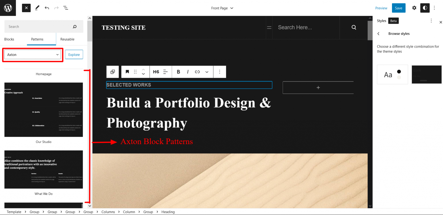 Axton: Minimalist Free Portfolio WordPress Block Theme For Full Site Editing - DevotePress