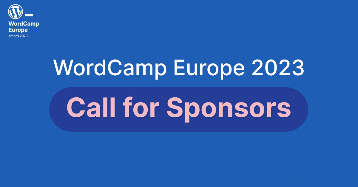 WordCamp Europe 2023 - Call For Sponsors - DevotePress