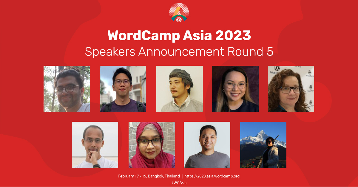 WordCamp Asia 2023 – Speakers Announcement Round 5