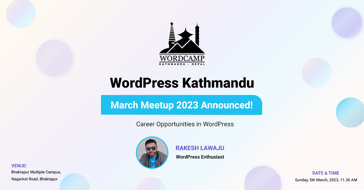 WordPress Kathmandu March Meetup 2023 Announced!