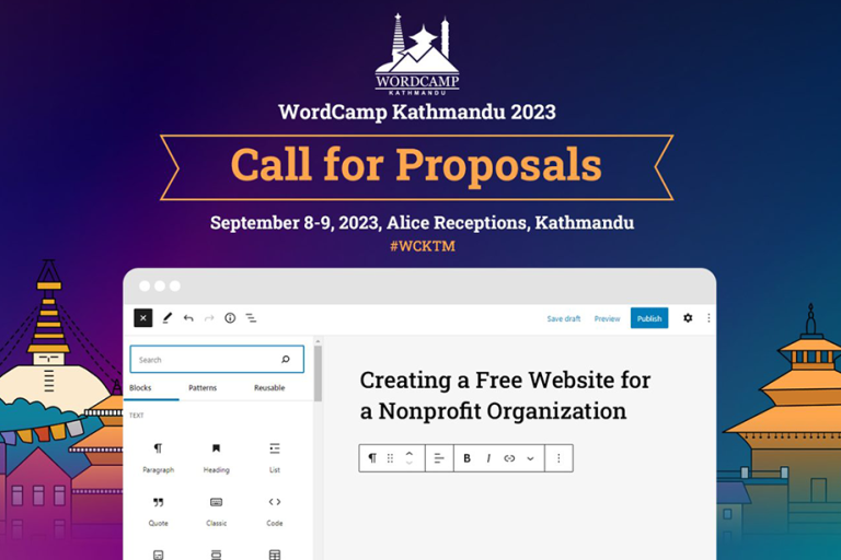 WordCamp Kathmandu 2023 - Call For Proposals - DevotePress