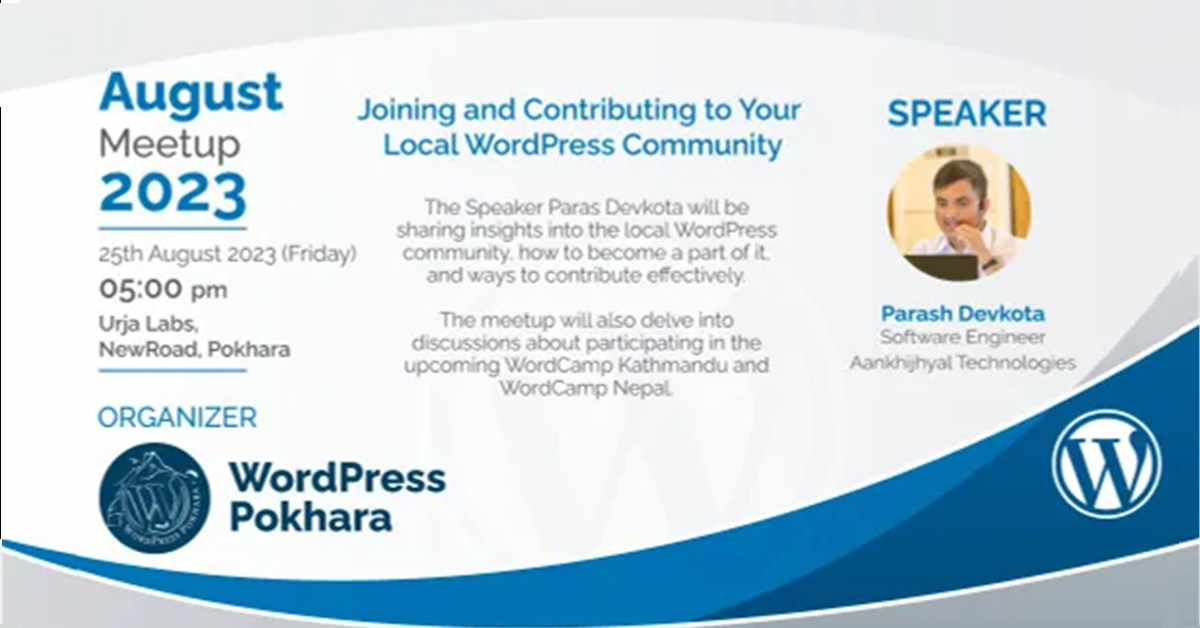 WordPress Pokhara August Meetup 2023 Announced! - DevotePress