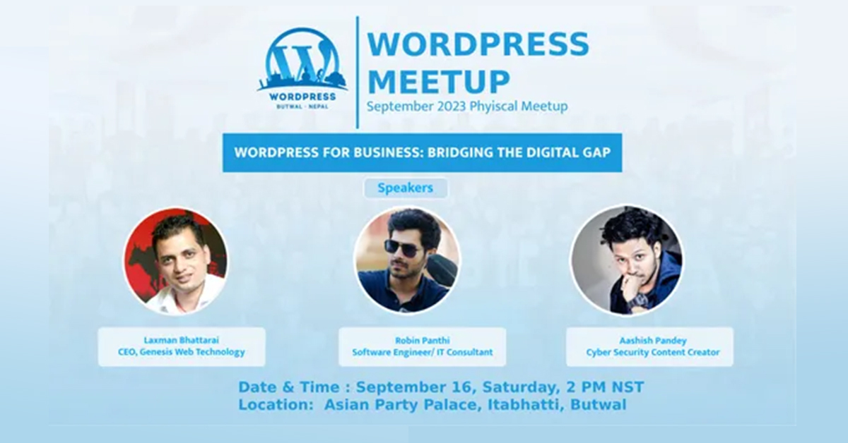 WordPress Butwal September Meetup 2023 - DevotePress