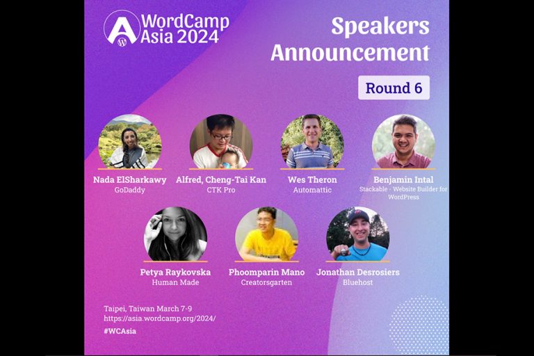 WordCamp Asia 2024 Speakers Announcement Round 6 - DevotePress